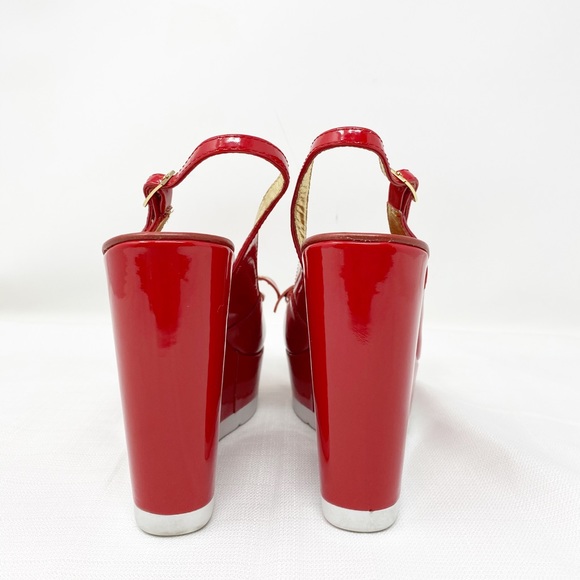 kate spade | Shoes | Kate Spade Red Paten Leather Platform Heels Euc ...